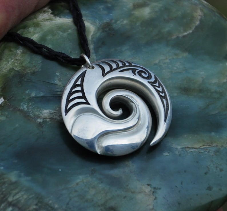 Sterling Silver Koru Wave Pendant~ Connections With the Ocean. Maori ...