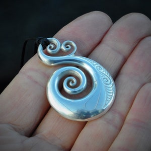 Sterling Silver Koru-solid 925 Pendant on Black Cord~new Zealand Maori ...