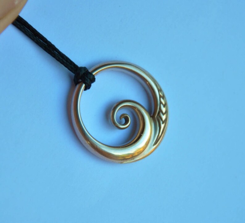 Solid Bronze Maori Koru Pendant Wave Pendantconnections With - Etsy New ...