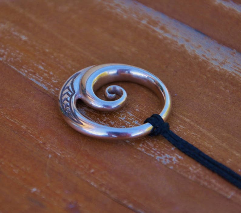 Solid Bronze Maori Koru Pendant Wave Pendantconnections With - Etsy New ...