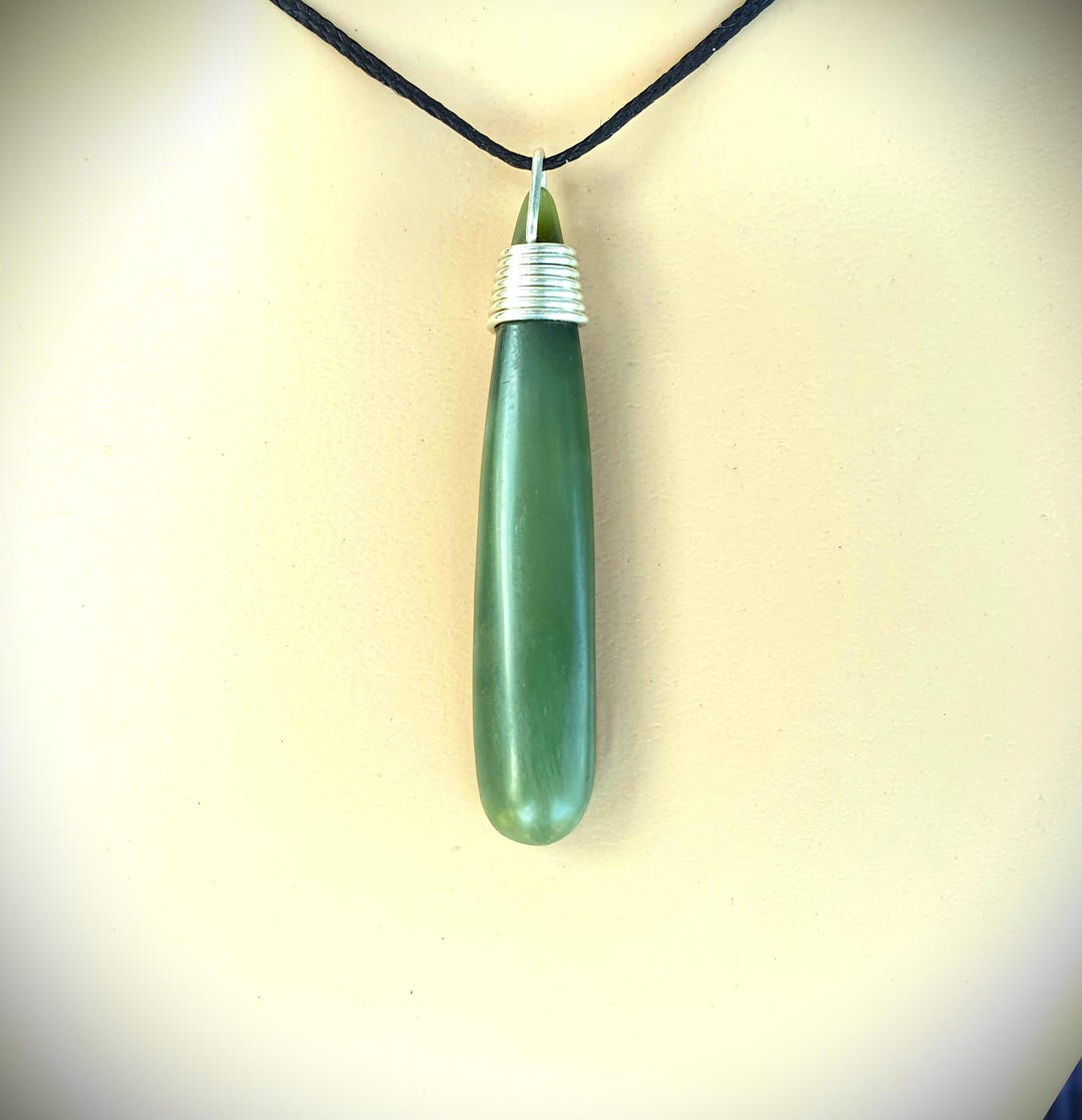 New Zealand Pounamu Roimata Pendant~hand Carved With Sterling Silver ...