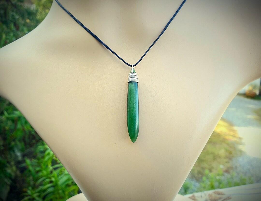 New Zealand Pounamu Roimata Pendant~hand Carved With Sterling Silver ...