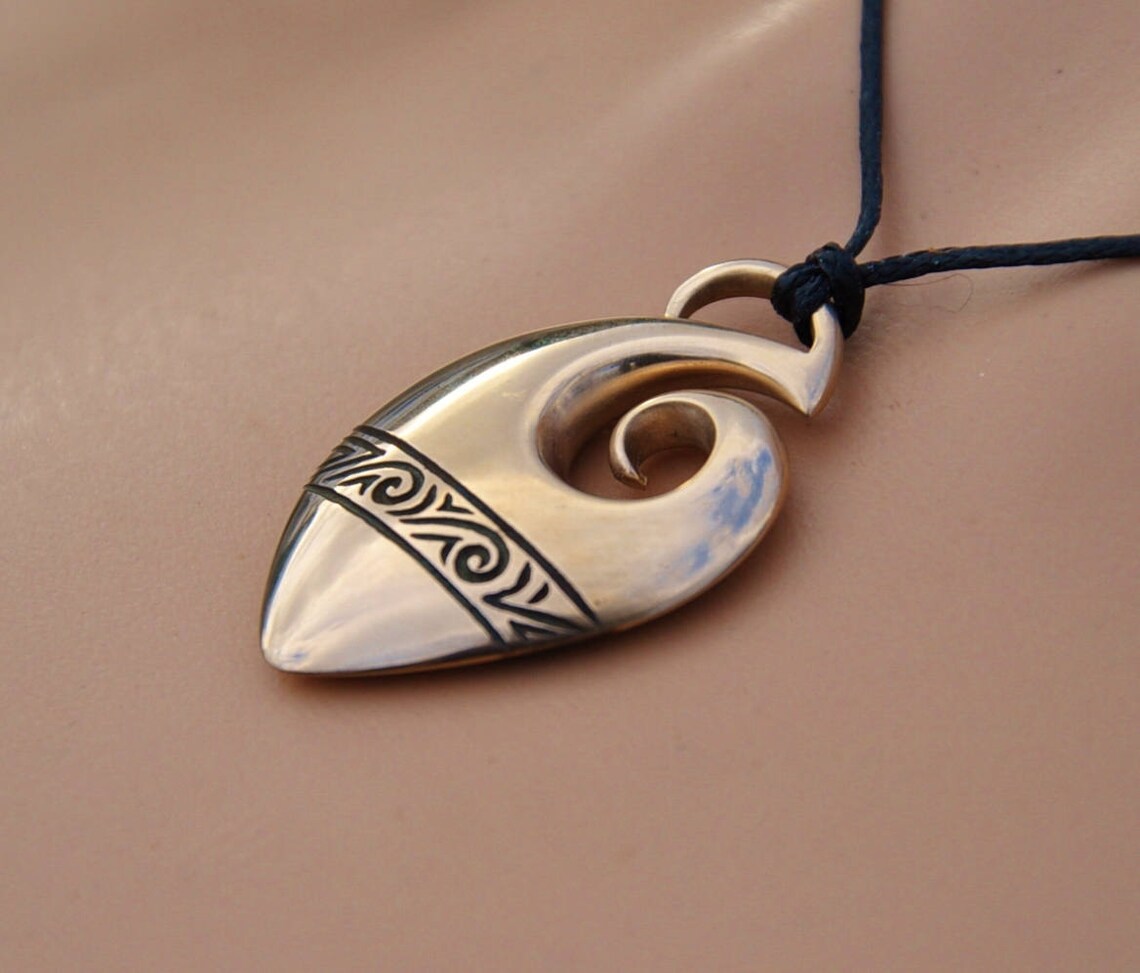 Maori Fish Hook Pendant in Solid Bronze Hei Matau New | Etsy