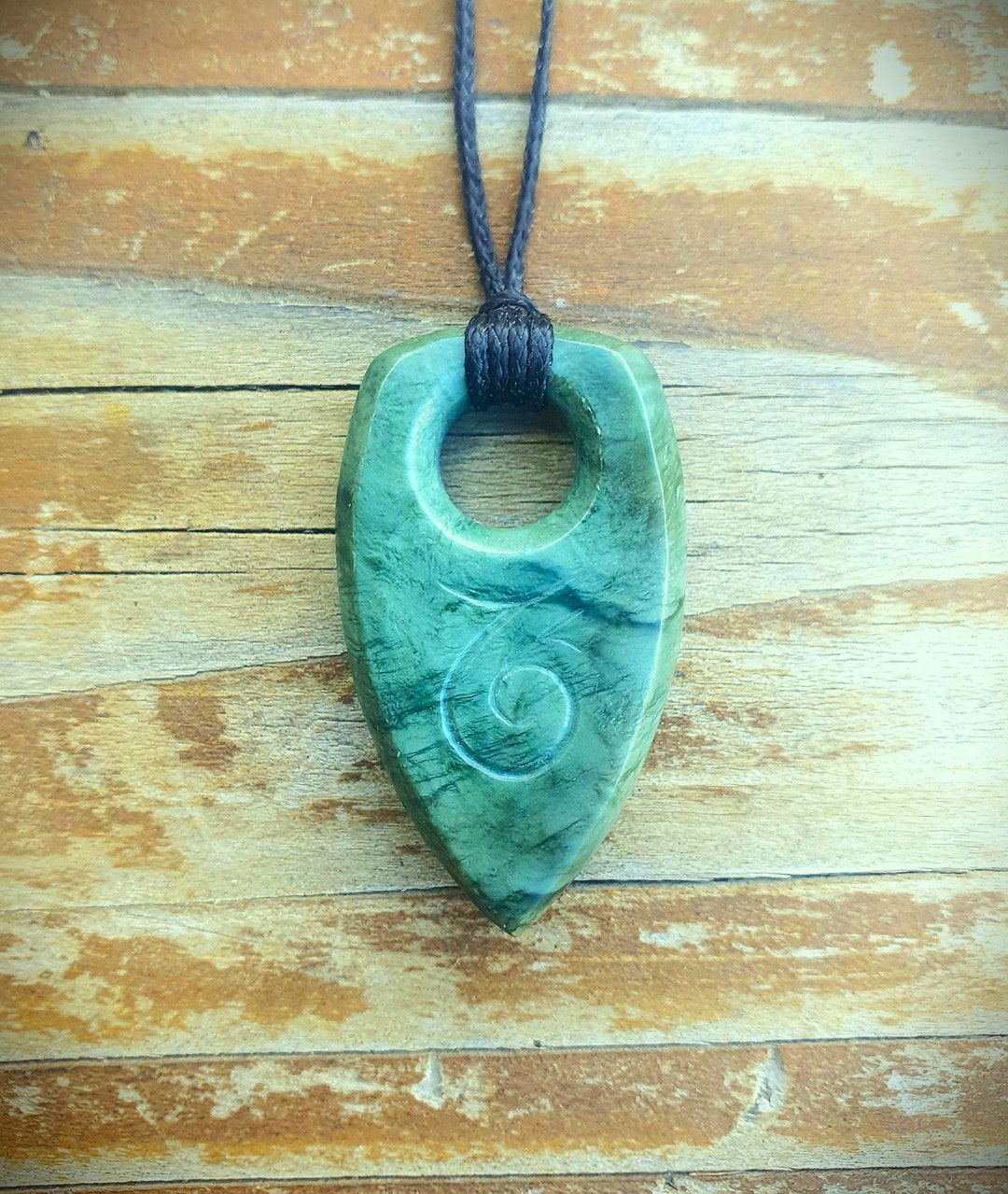 New Zealand Pounamu Circle of Life Pendant Hand Carved NZ Inanga ...
