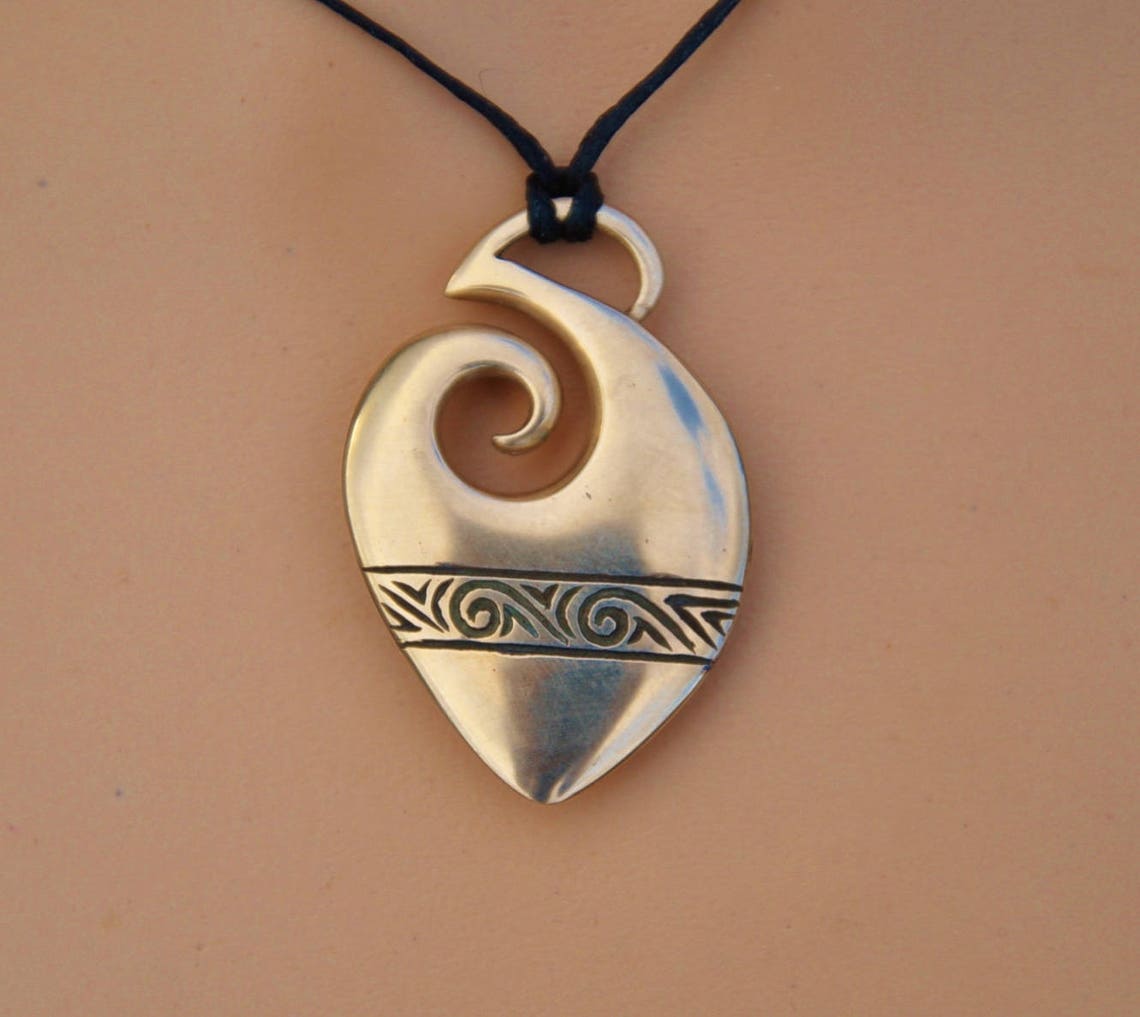 Maori Fish Hook Pendant in Solid Bronze Hei Matau New | Etsy