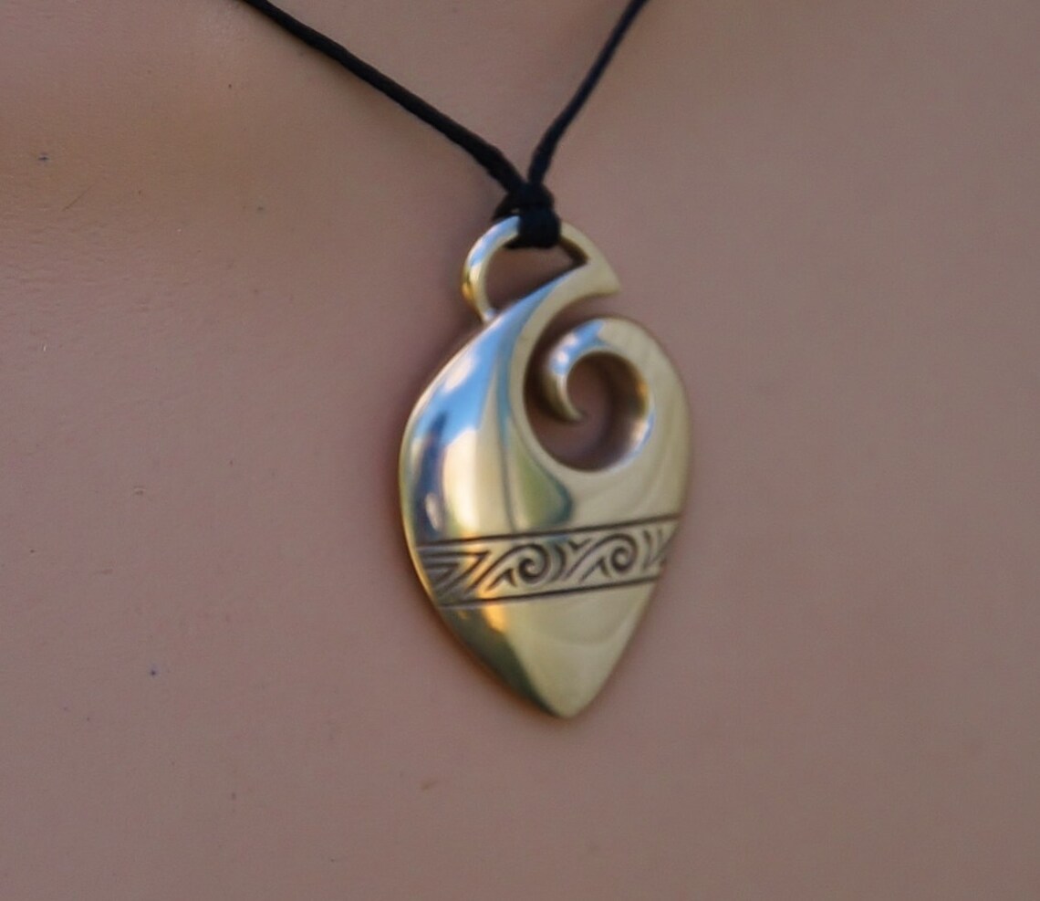 Maori Fish Hook Pendant in Solid Bronze Hei Matau New | Etsy