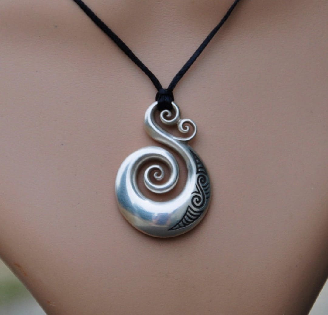 Sterling Silver Koru-solid 925 Pendant on Black Cord~new Zealand Maori ...
