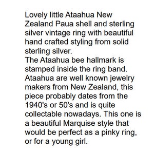 New Zealand Ataahua Paua Shell and Sterling Silver Vintage Ring - Etsy