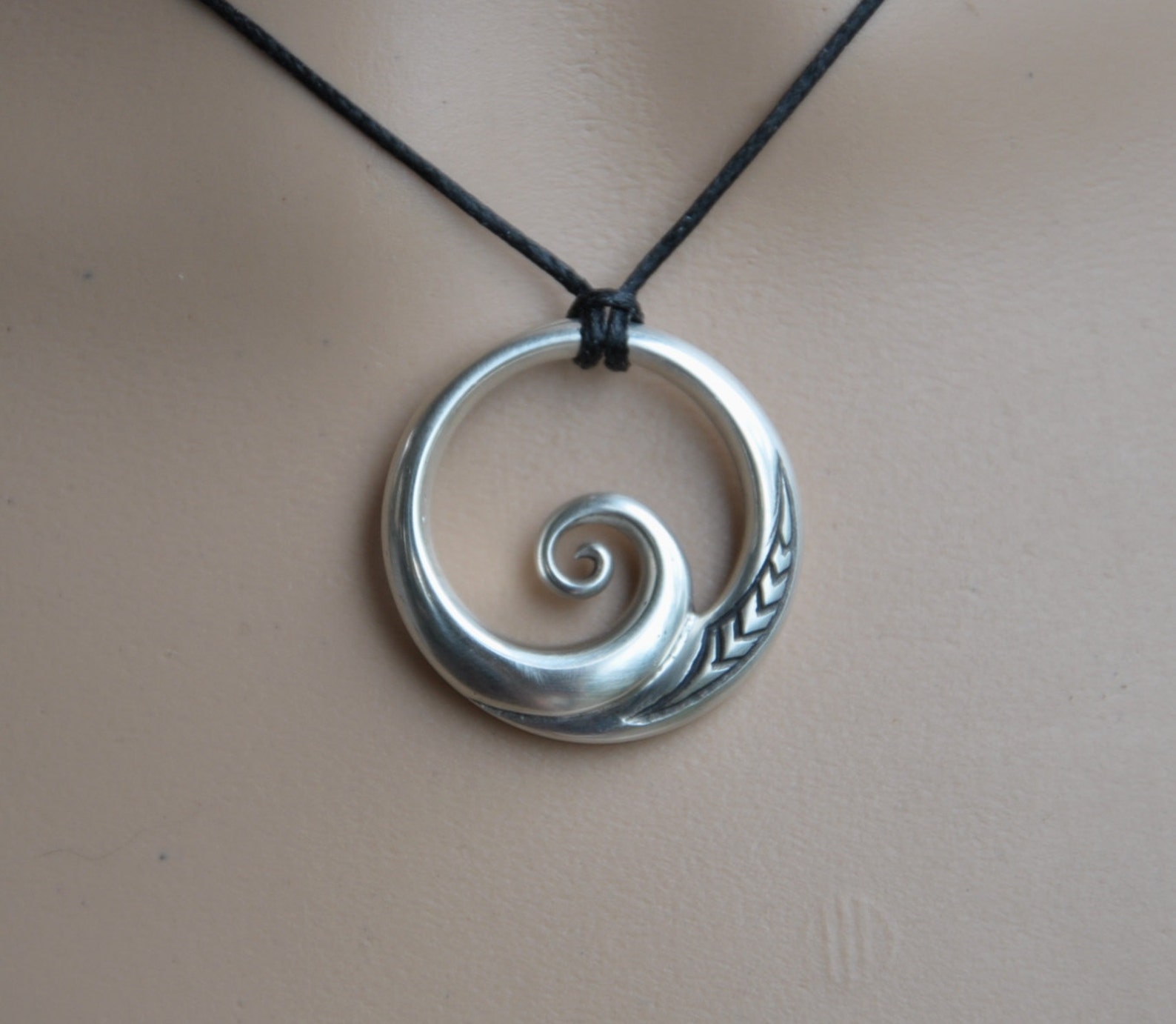 Sterling Silver Maori Koru Pendant Wave Pendantconnections - Etsy New ...