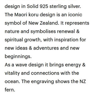 Sterling Silver Koru Wave Pendant~ Connections With the Ocean. Maori ...