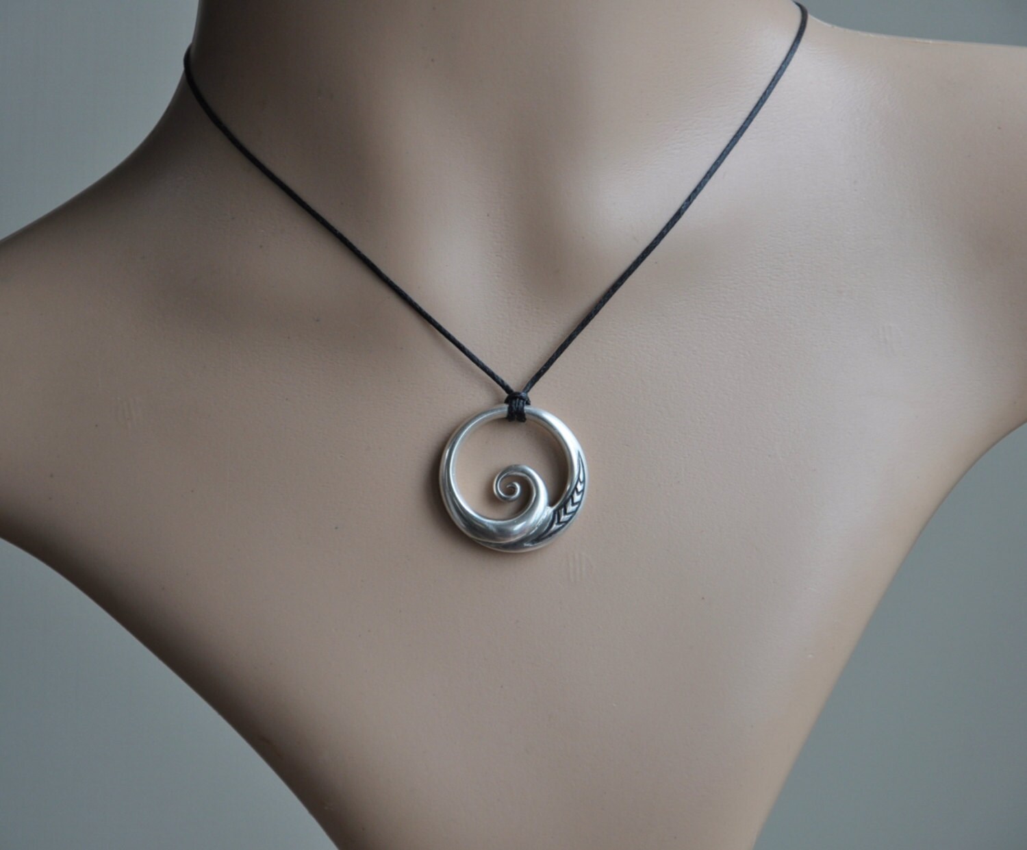 Sterling Silver Maori Koru Pendant wave pendantconnections | Etsy