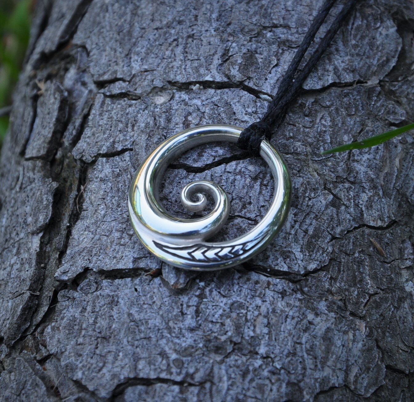 Sterling Silver Maori Koru Pendant wave pendantconnections | Etsy