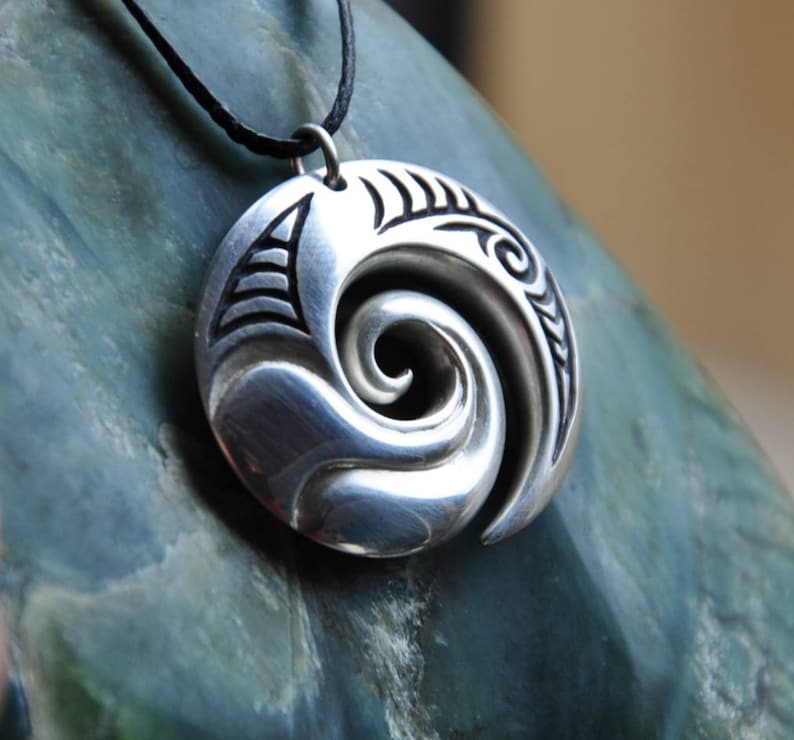 Sterling Silver Koru Wave Pendant~ Connections With the Ocean. Maori ...