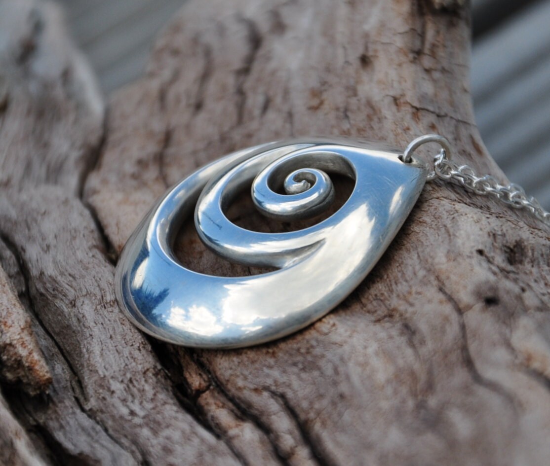 Maori Koru in Solid Sterling Silver 925 Pendant . Hand Crafted - Etsy