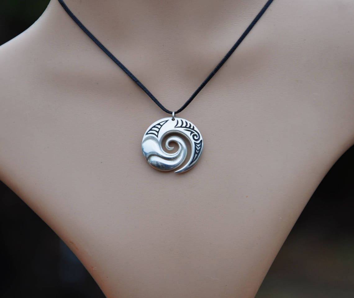 Sterling Silver Koru Wave Pendant Connections With the Ocean. | Etsy