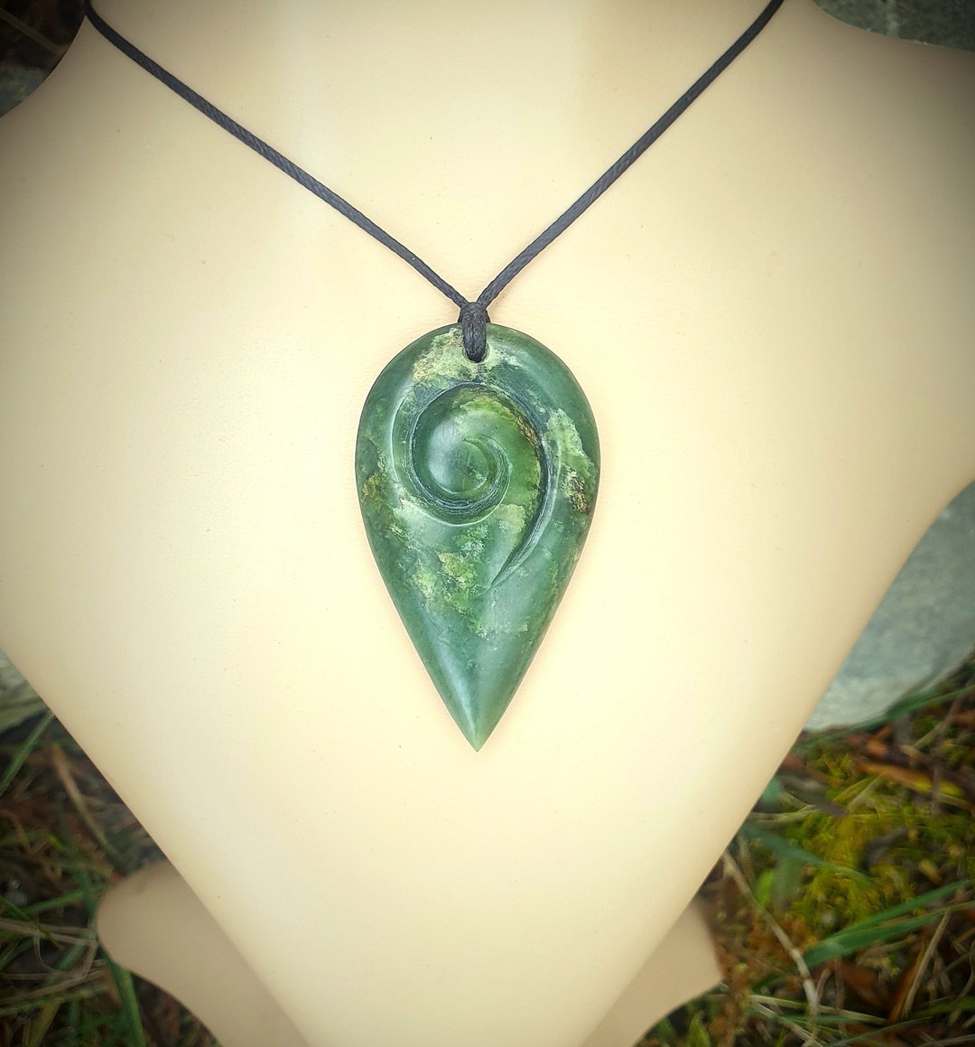 Large Greenstone New Zealand Pounamu Flower Jade, River Stone~with ...