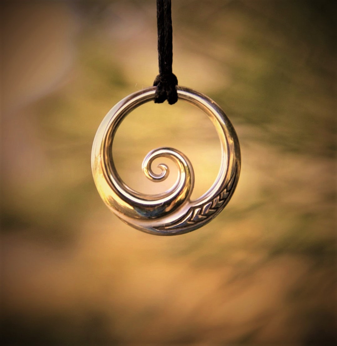Solid Bronze Maori Koru Pendant Wave Pendant,connections With the Ocean ...