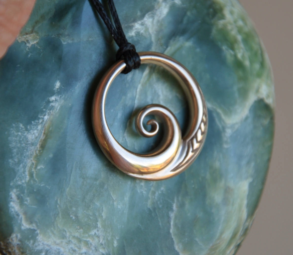 Solid Bronze Maori Koru Pendant Wave Pendantconnections With - Etsy New ...