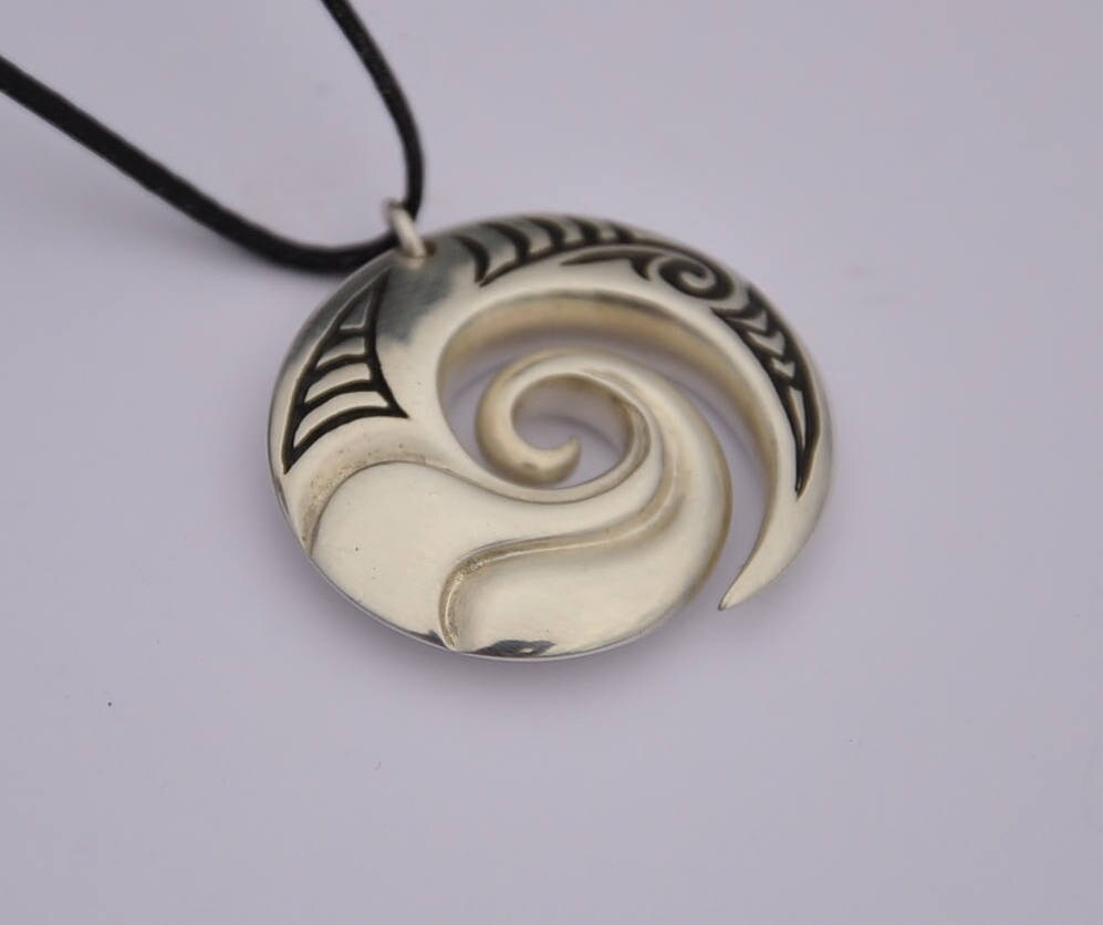 Sterling Silver Koru Wave Pendant connections with the | Etsy