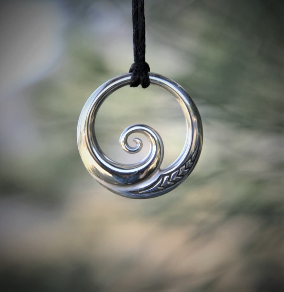 Sterling Silver Maori Koru Pendant~ Wave Pendant, Connections With the ...