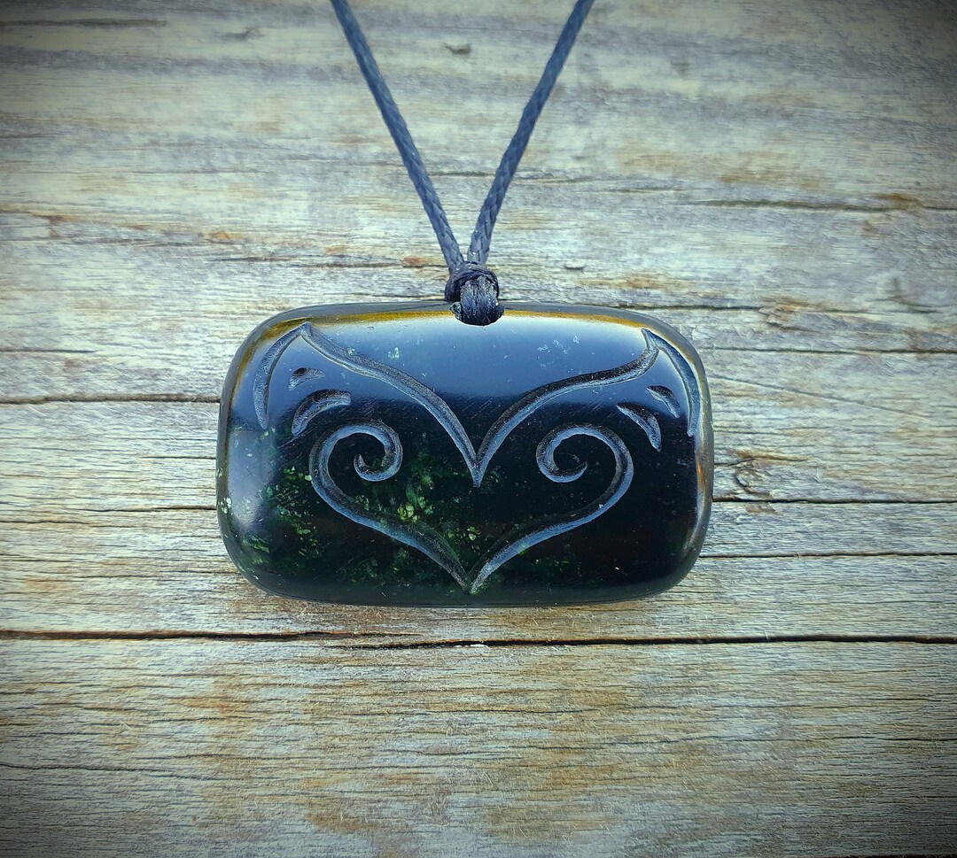 Greenstone or Pounamu New Zealand Hand Carved River Stone With Maori ...