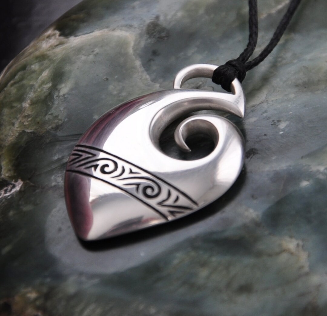 Sterling Silver Maori Fish Hook Pendanthei Matau-hand Crafted in New ...