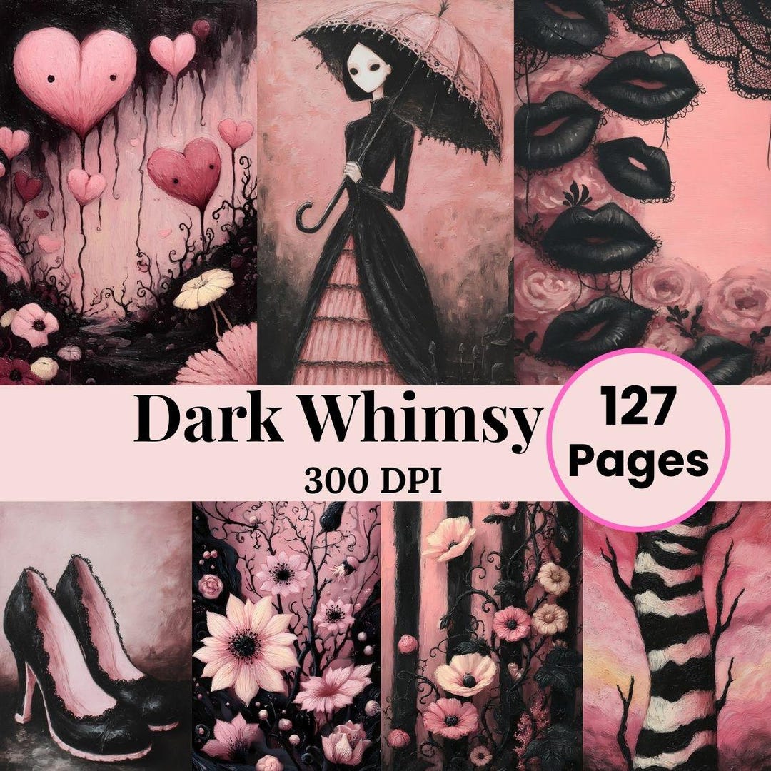 Dark Whimsy Gothic Journal Supplies, Whimsical and Floral Chic Digital ...
