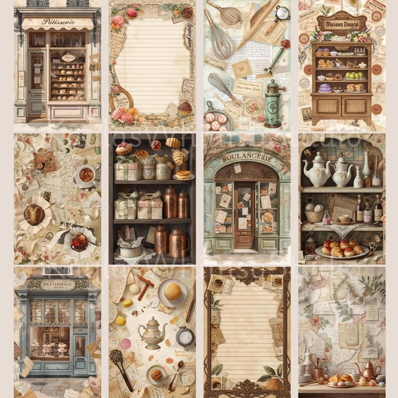 Baking Junk Journal Kit, Food Junk Journal, Chef Scrapbook Papers ...