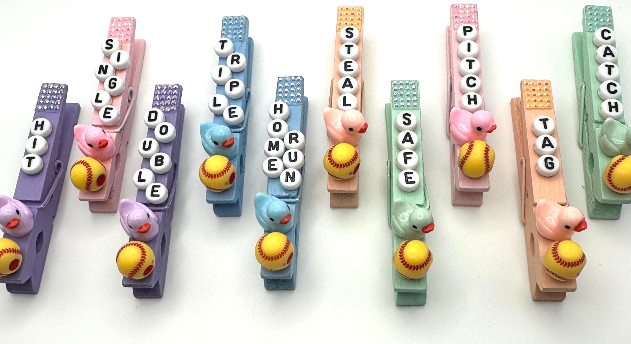 Softball Spirit Clips—softball Terms Pastels - Etsy