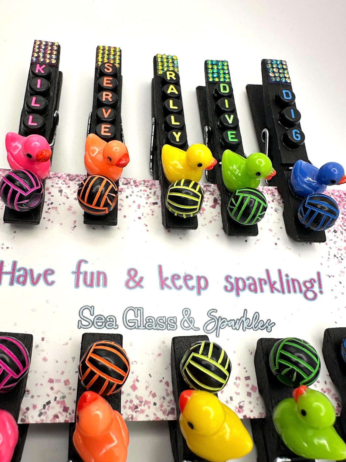 Volleyball Spirit Clips—volleyball Terms Neon Nights - Etsy