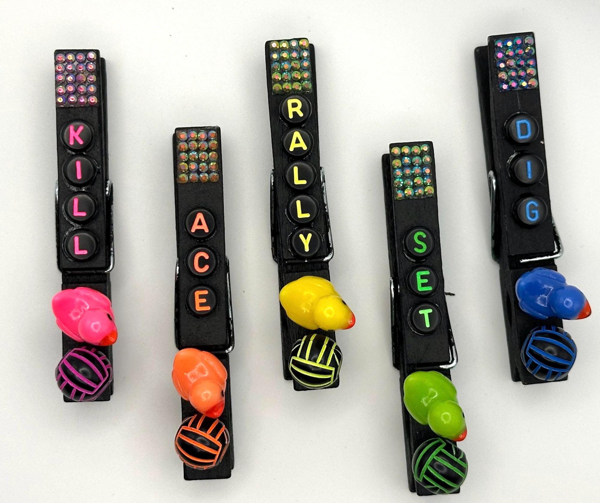 Volleyball Spirit Clips—volleyball Terms Neon Nights - Etsy