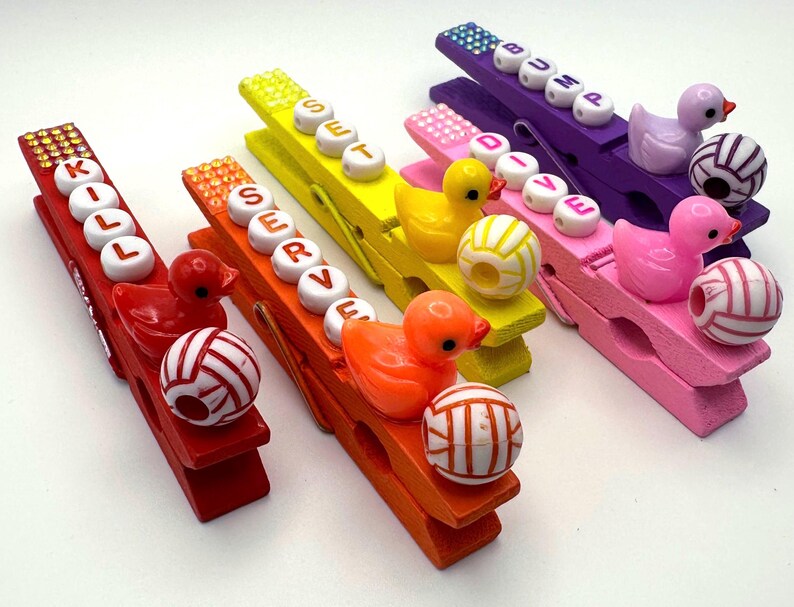 Volleyball Spirit Clips—volleyball Terms Brights - Etsy