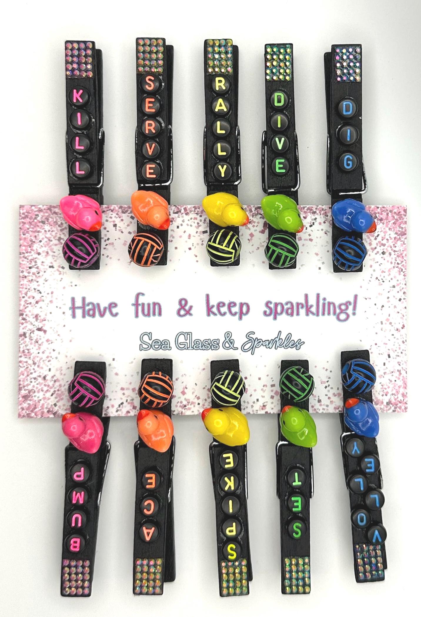 Volleyball Spirit Clips—volleyball Terms Neon Nights - Etsy