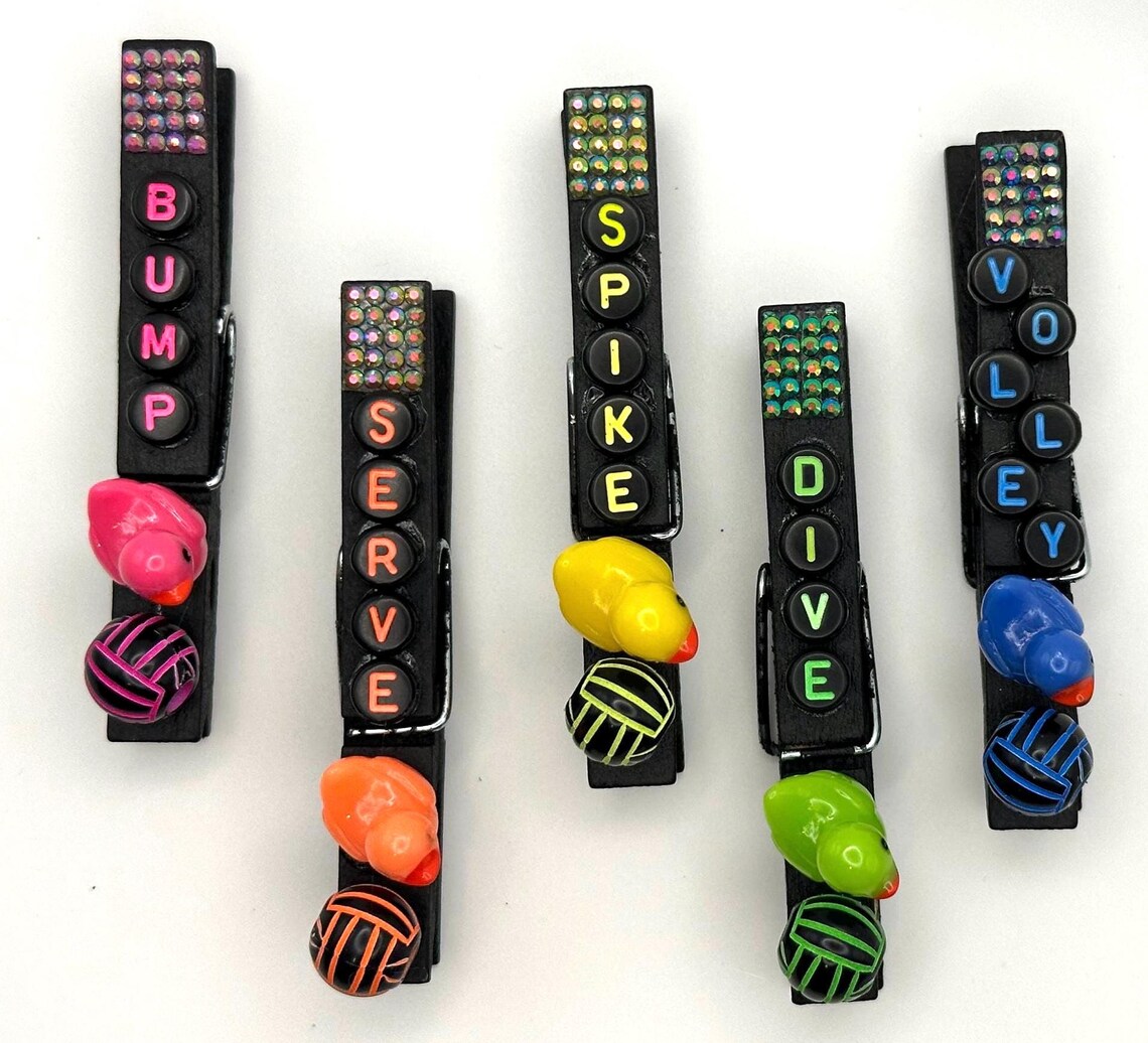 Volleyball Spirit Clips—volleyball Terms Neon Nights - Etsy