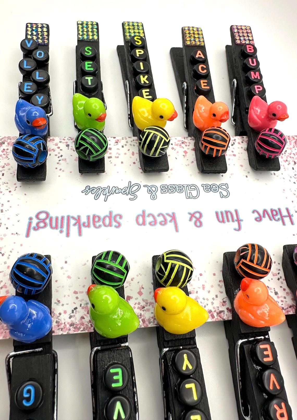 Volleyball Spirit Clips—volleyball Terms Neon Nights - Etsy