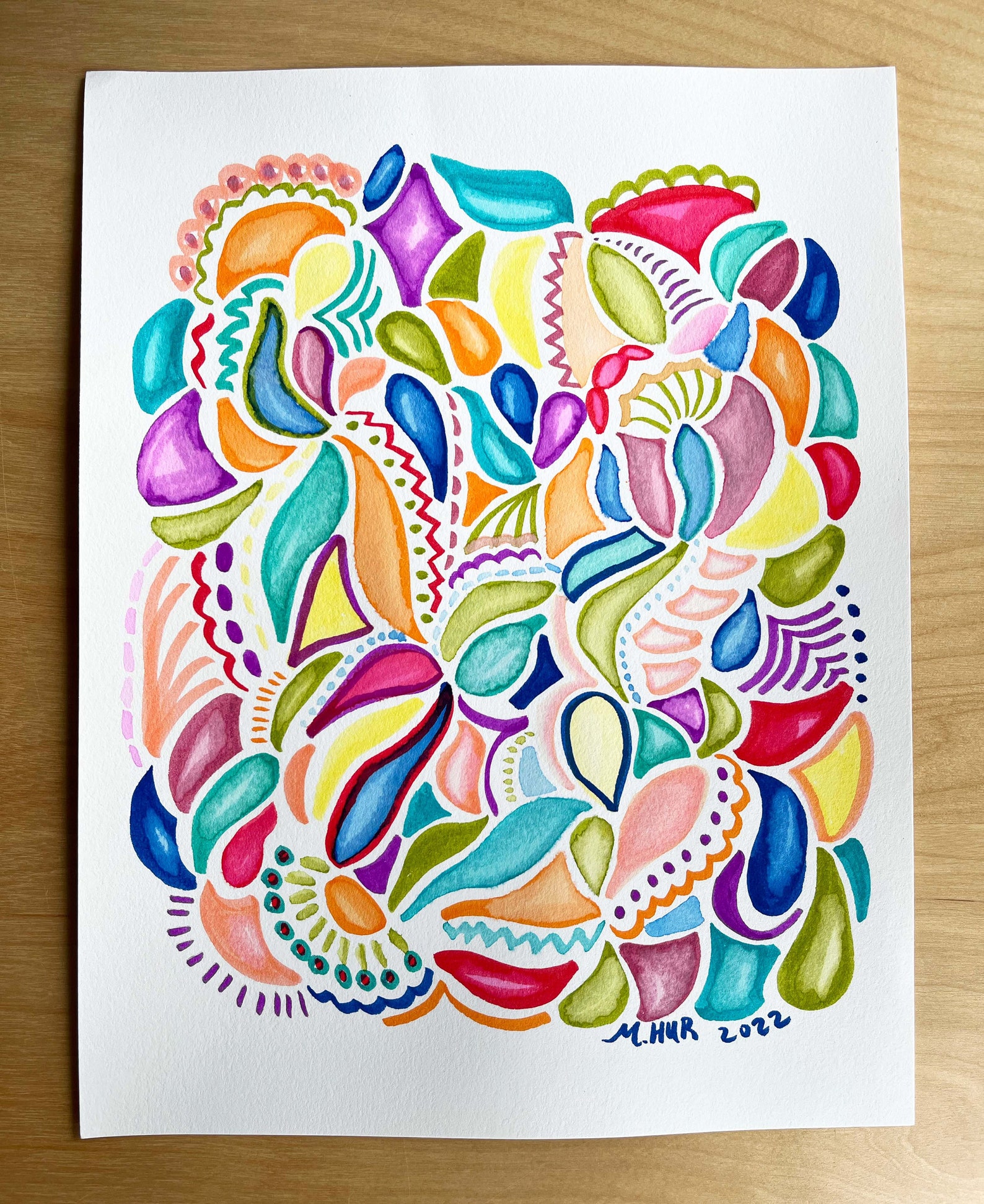 Original Abstract Retro Marker Drawing - Etsy