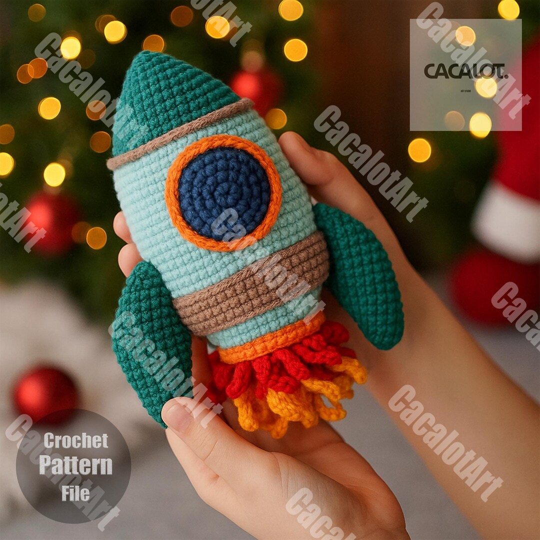 Rocket Crochet Pattern PDF – Amigurumi Space Rocket Toy, DIY Space ...