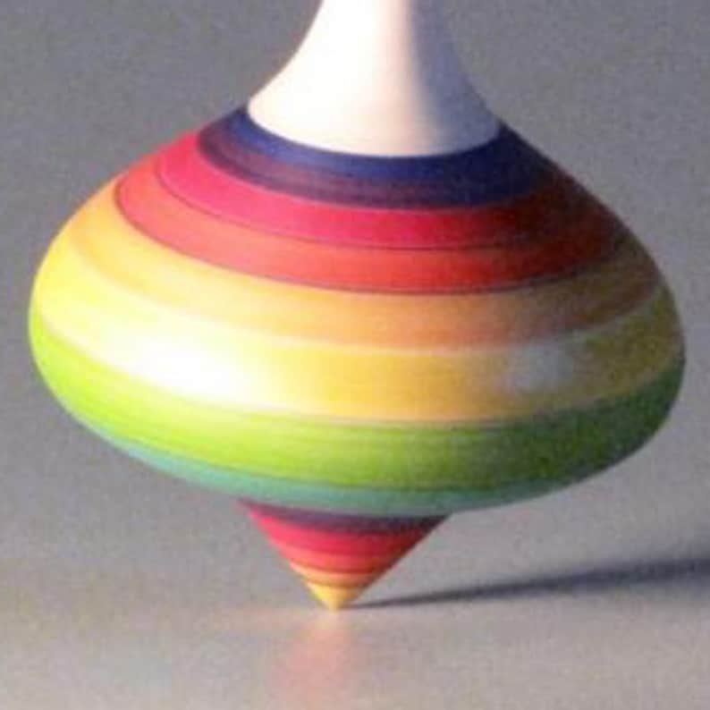 Rainbow Striped Spinning Top - Onion Shaped - Etsy