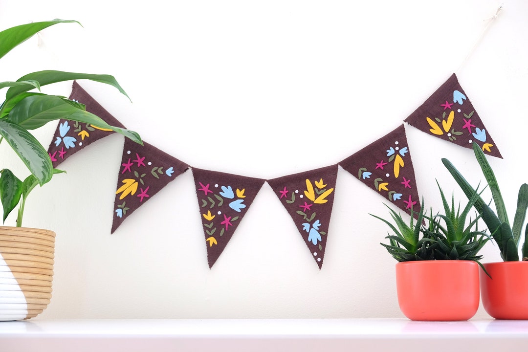 Retro Floral Wall Flags Flower Pattern Retro Decor Boho - Etsy