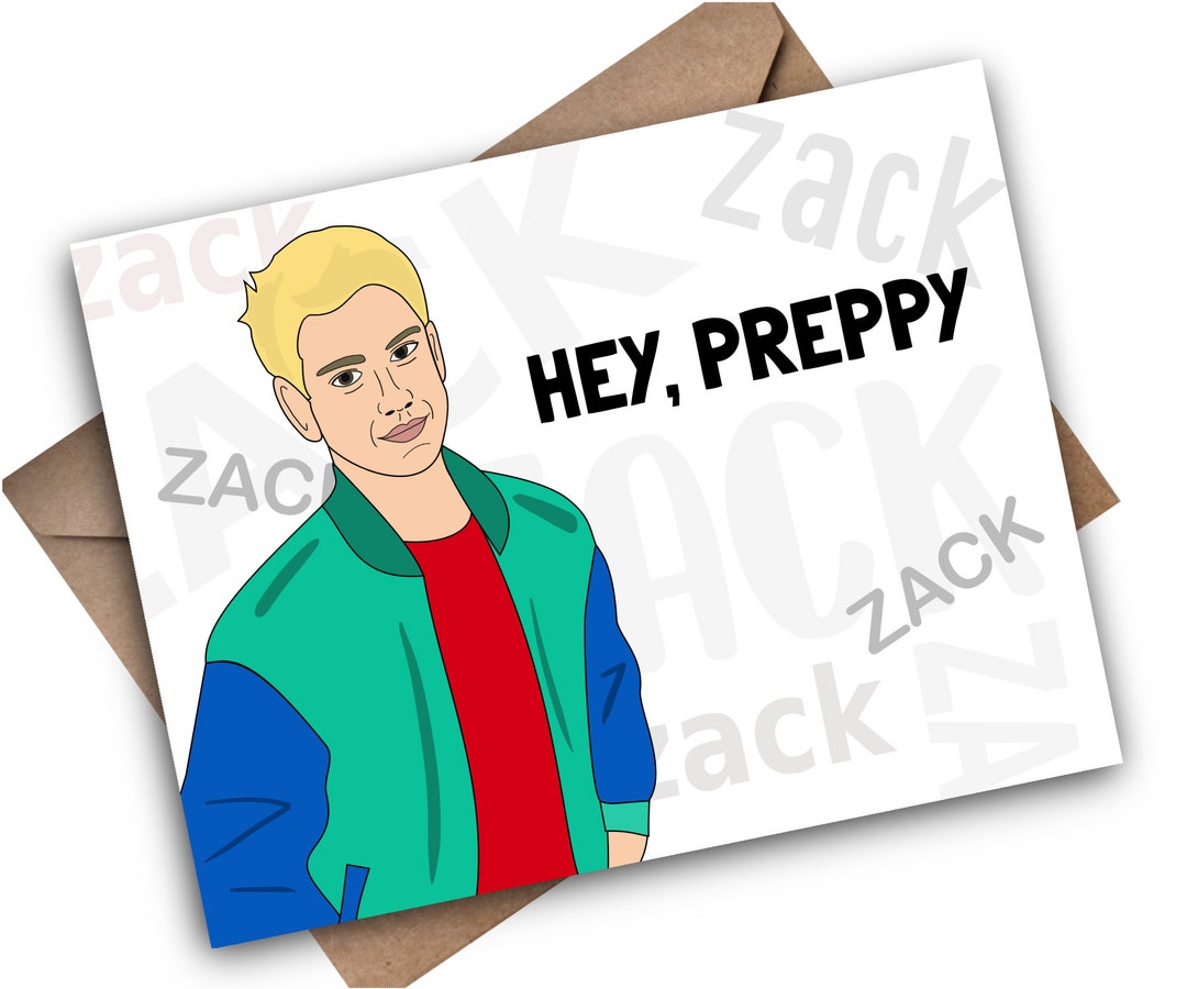 Saved by the Bell Zack Morris Greeting Card Hey Preppy Retro 90s TV ...