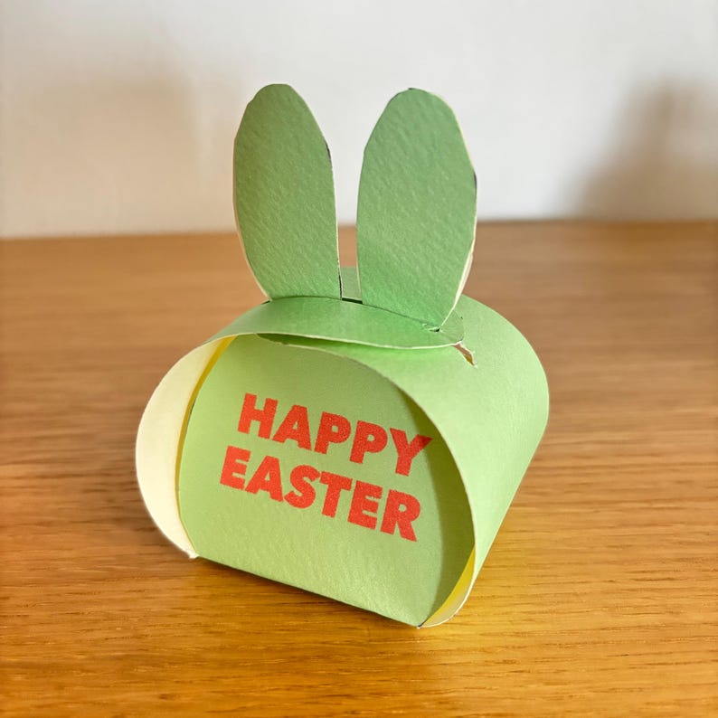 Editable Easter Bunny Treat Box Template | Canva Custom Colors (A4 ...