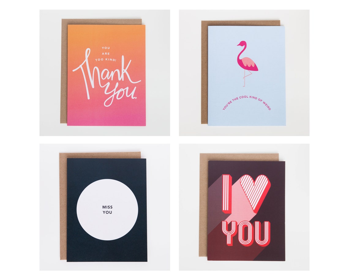 ANY 4 CARDS Variety Pack Cards - Etsy