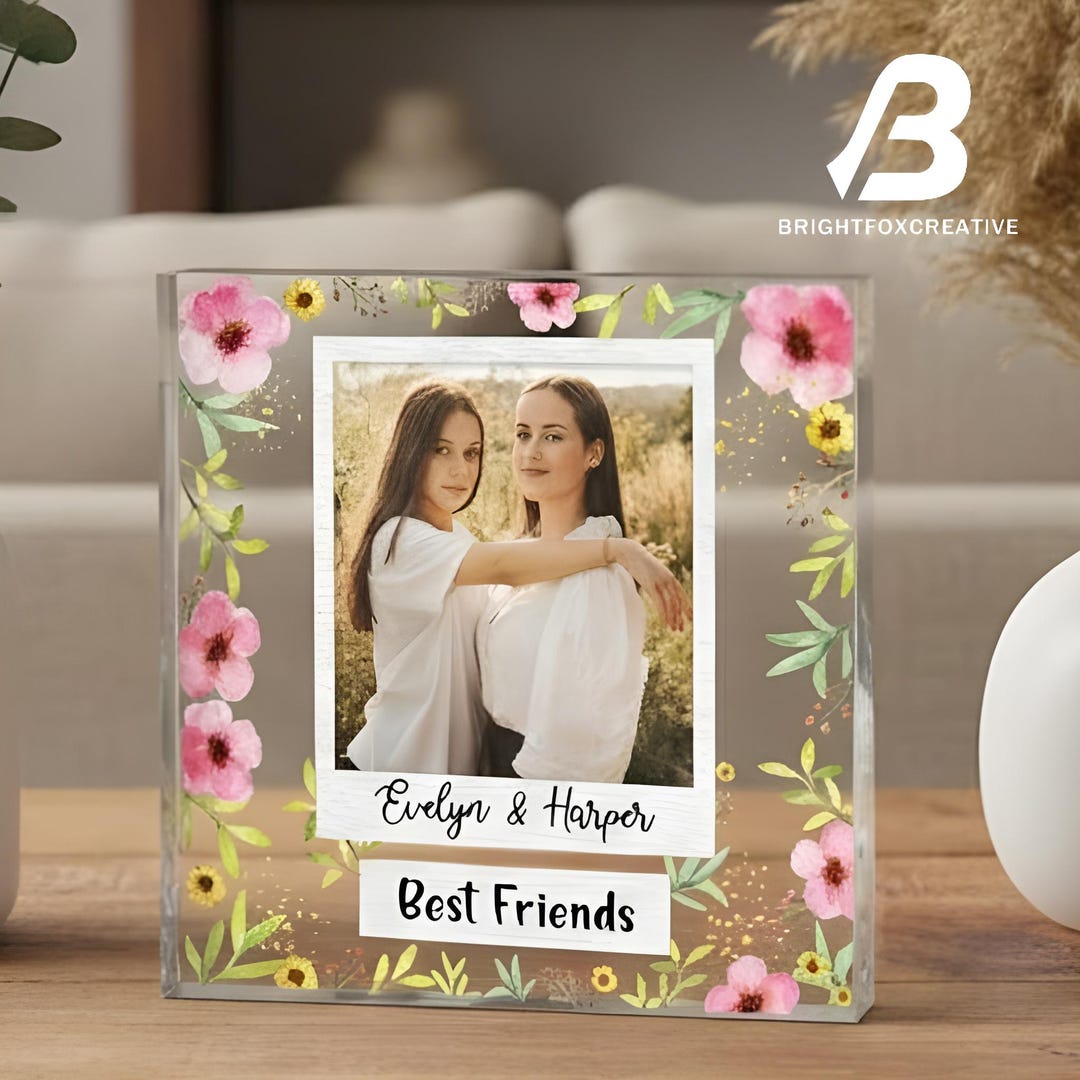Personalized Best Friends Acrylic Plaque, Custom Photo & Name ...
