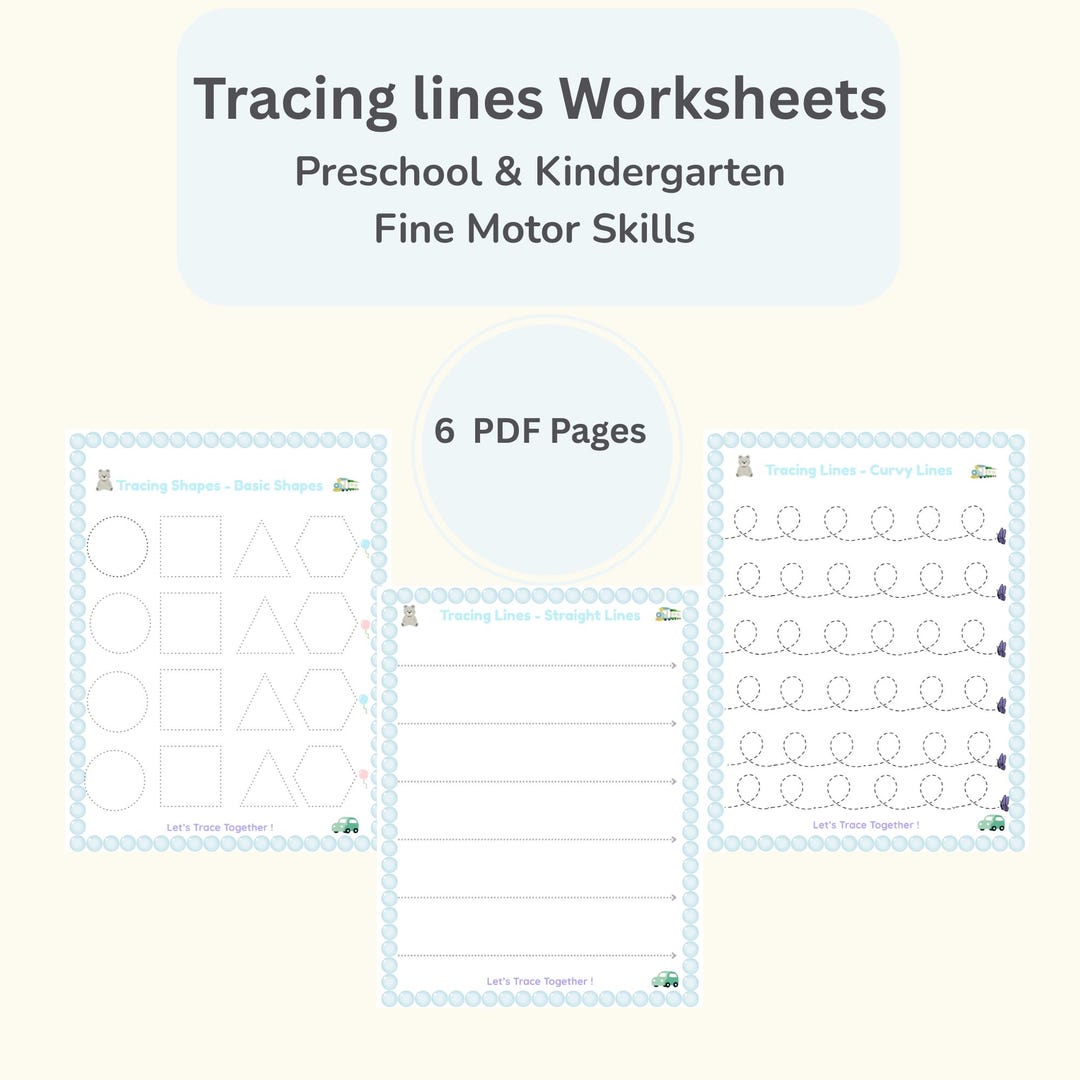 Tracing Lines Worksheets | Fine Motor Skills, Shapes (A4 + US Letter ...