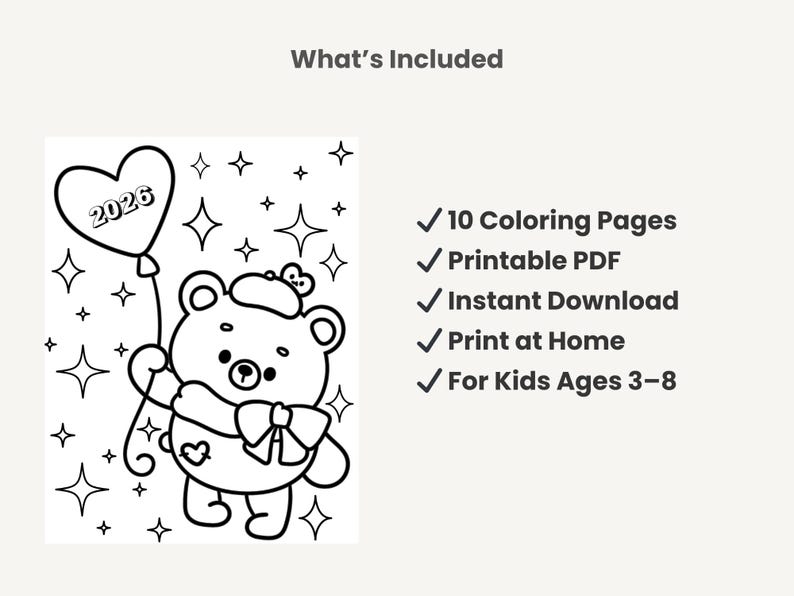 New Year Coloring Pages 2026 for Kids, Printable New Years Coloring ...