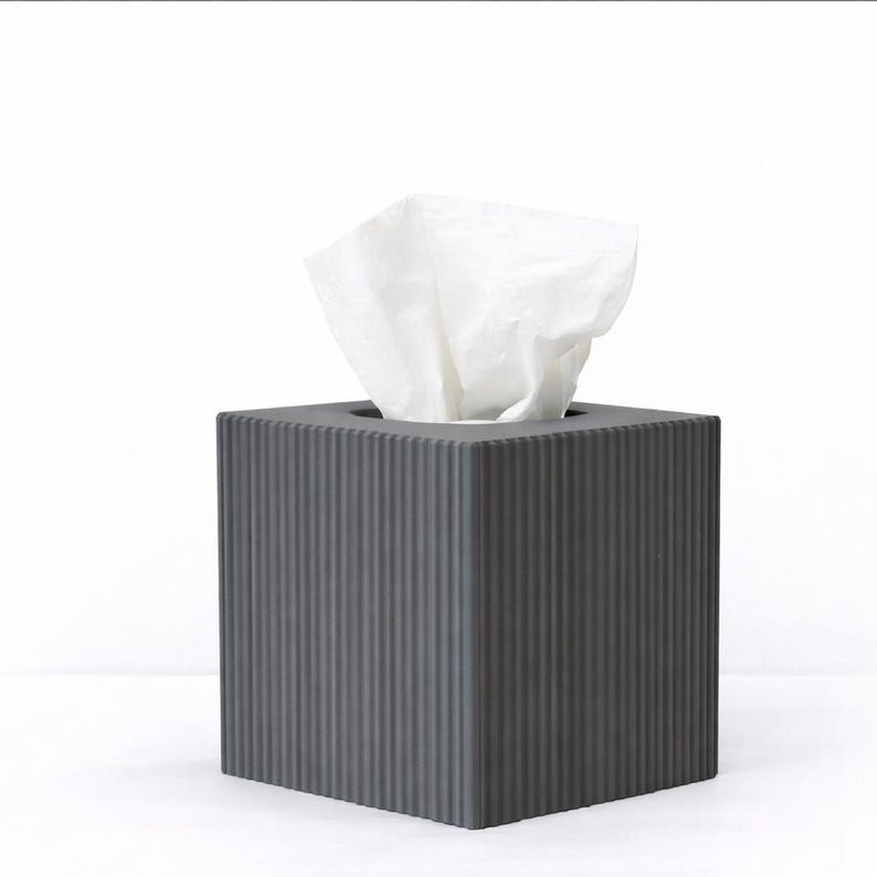 Modern Ribbed Tissue Box Cover | Minimalist 3D Printed Home Decor - Etsy