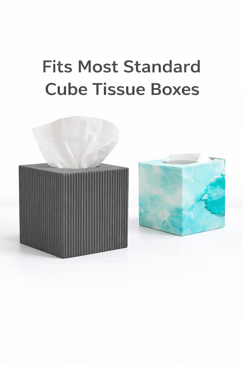 Modern Ribbed Tissue Box Cover | Minimalist 3D Printed Home Decor - Etsy