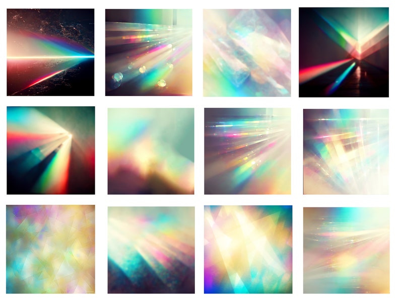 Prismatic Photo Overlays Digital Texture Pack Artists - Etsy