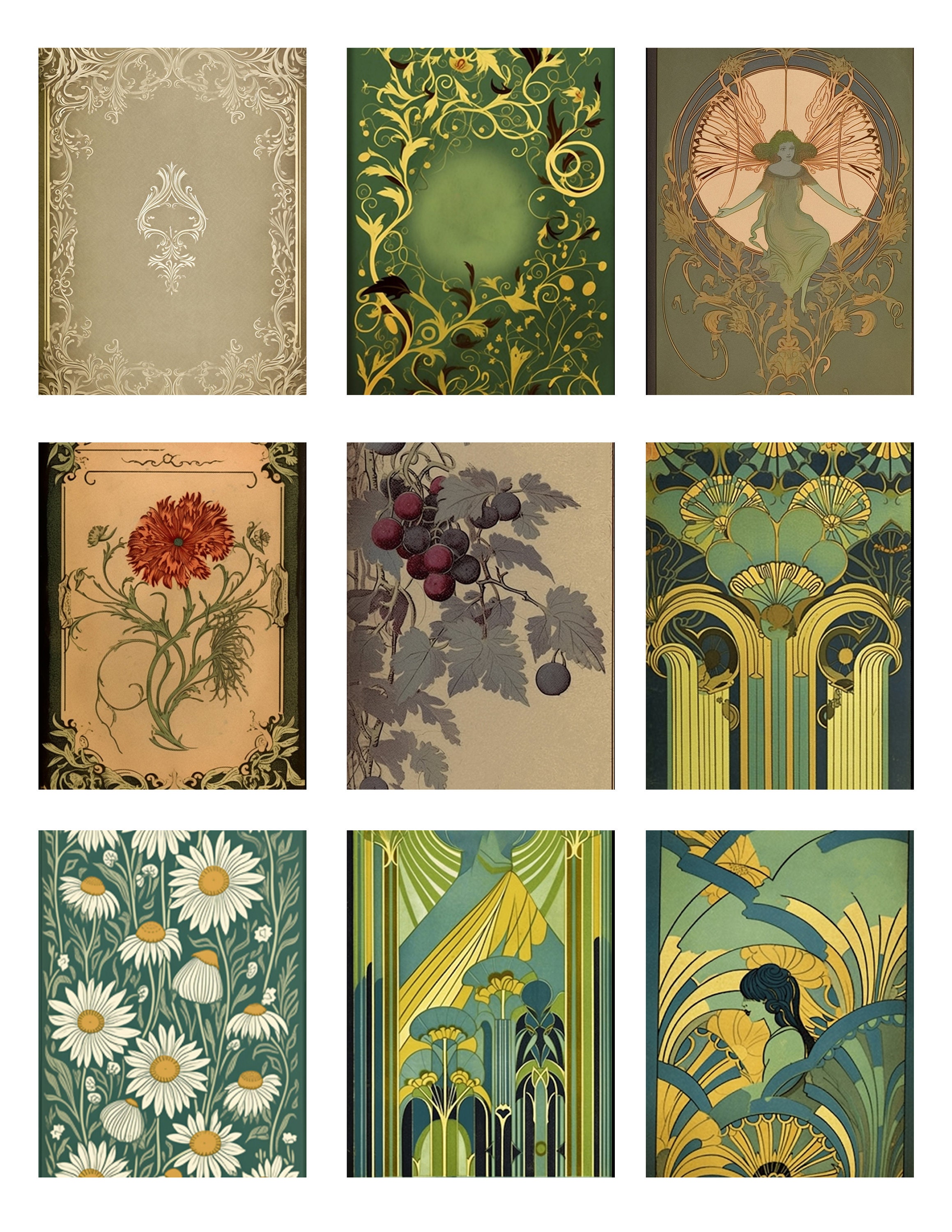 Vintage Style Book Cover Designs Project Elements Boo Lovers Digital ...