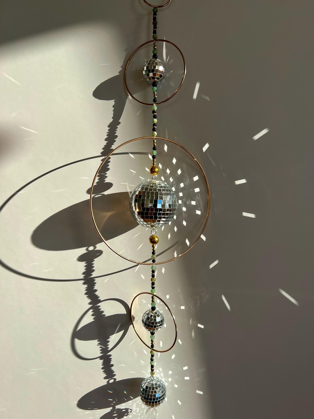 Beaded Disco Balls Sun Catcher, Macrame Window Hanging, Boho Decor - Etsy
